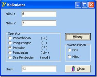 Program Kalkulator delphi